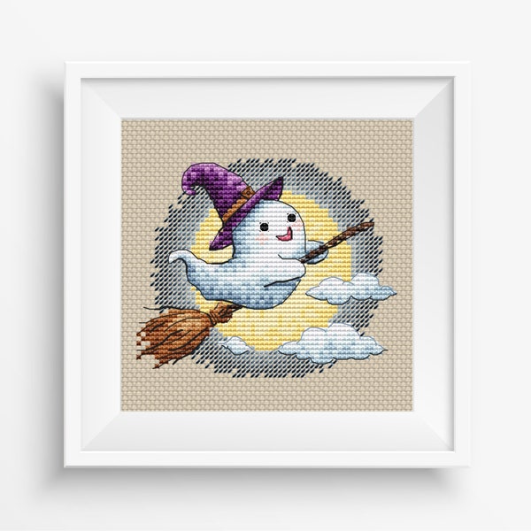 Ghost Cross Stitch Pattern PDF Halloween Embroidery Bath for a Ghost ...