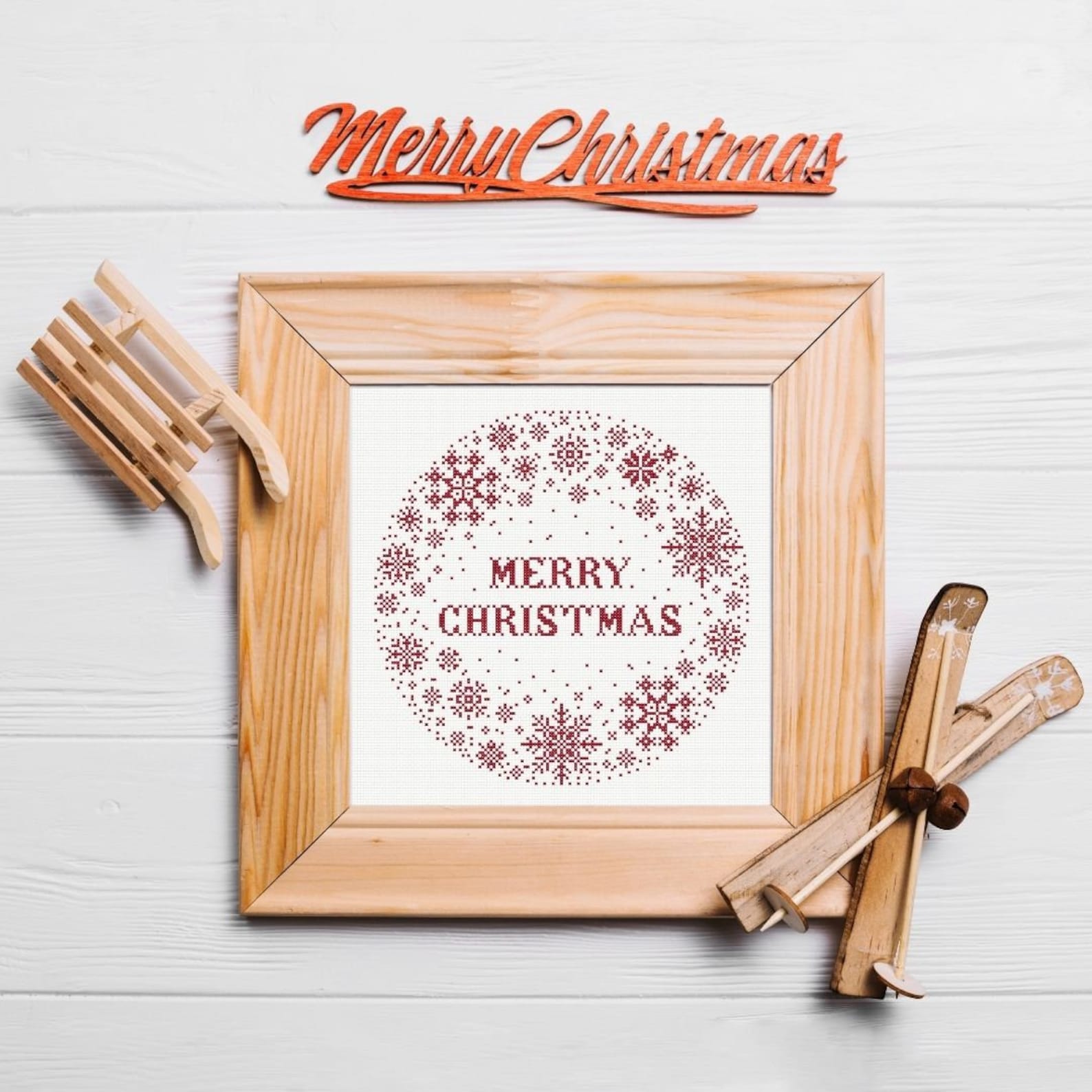 Merry Christmas Sampler: Easy Holiday Cross Stitch Pattern - Etsy