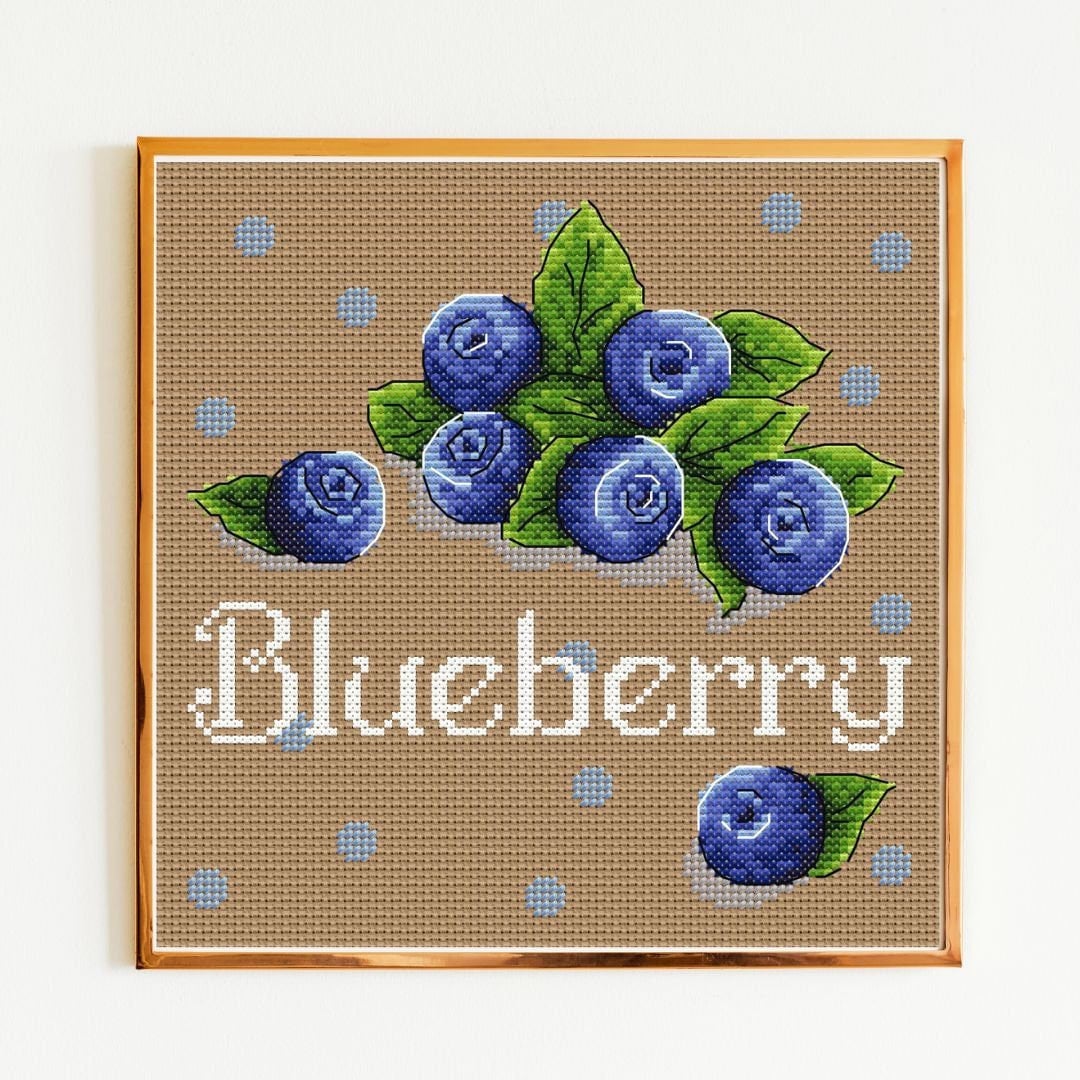 Blueberry Cross Stitch Berry Embroidery Blueberry Pattern PDF - Etsy