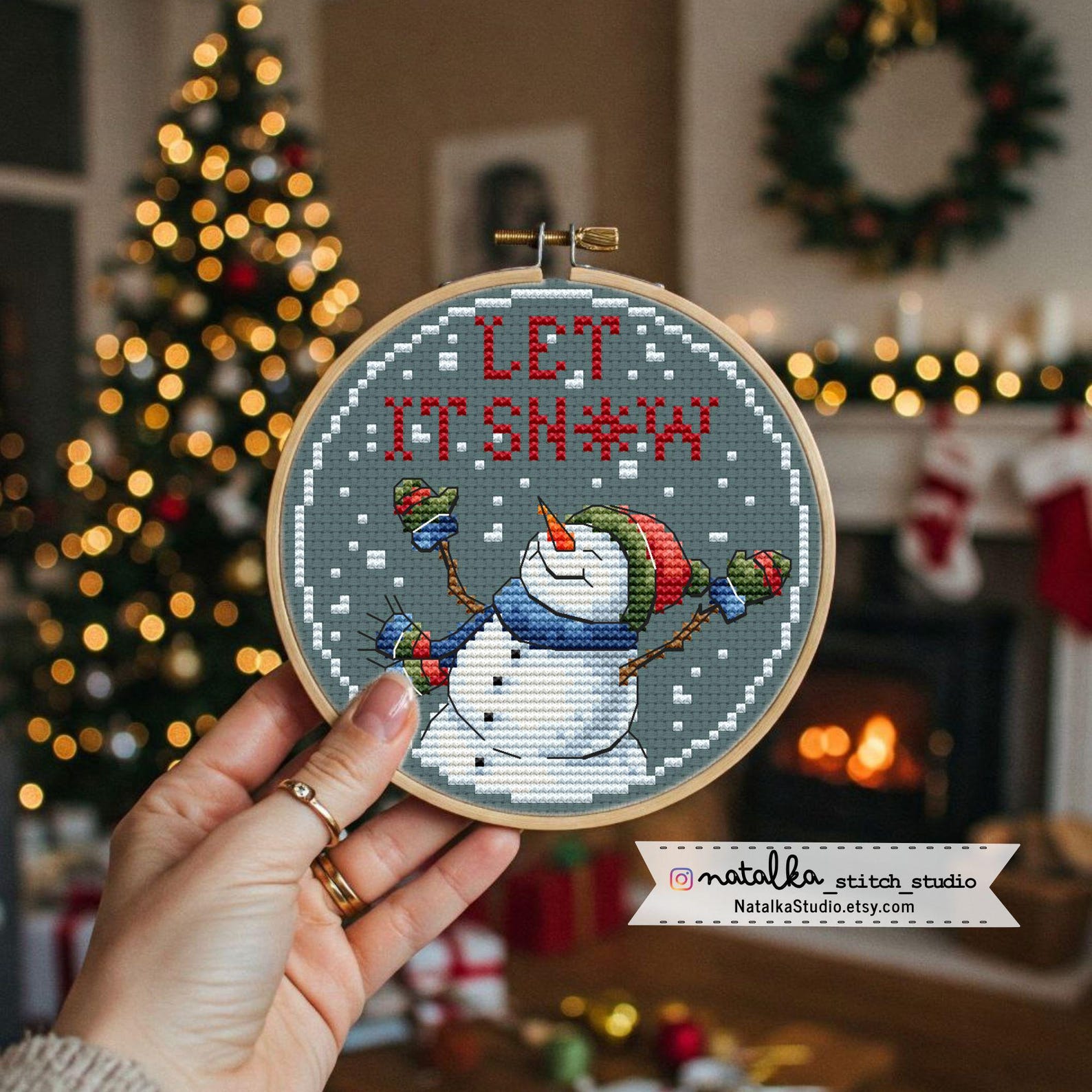 4 Snowman Cross Stitch Designs Bundle Winter Embroidery Pattern ...