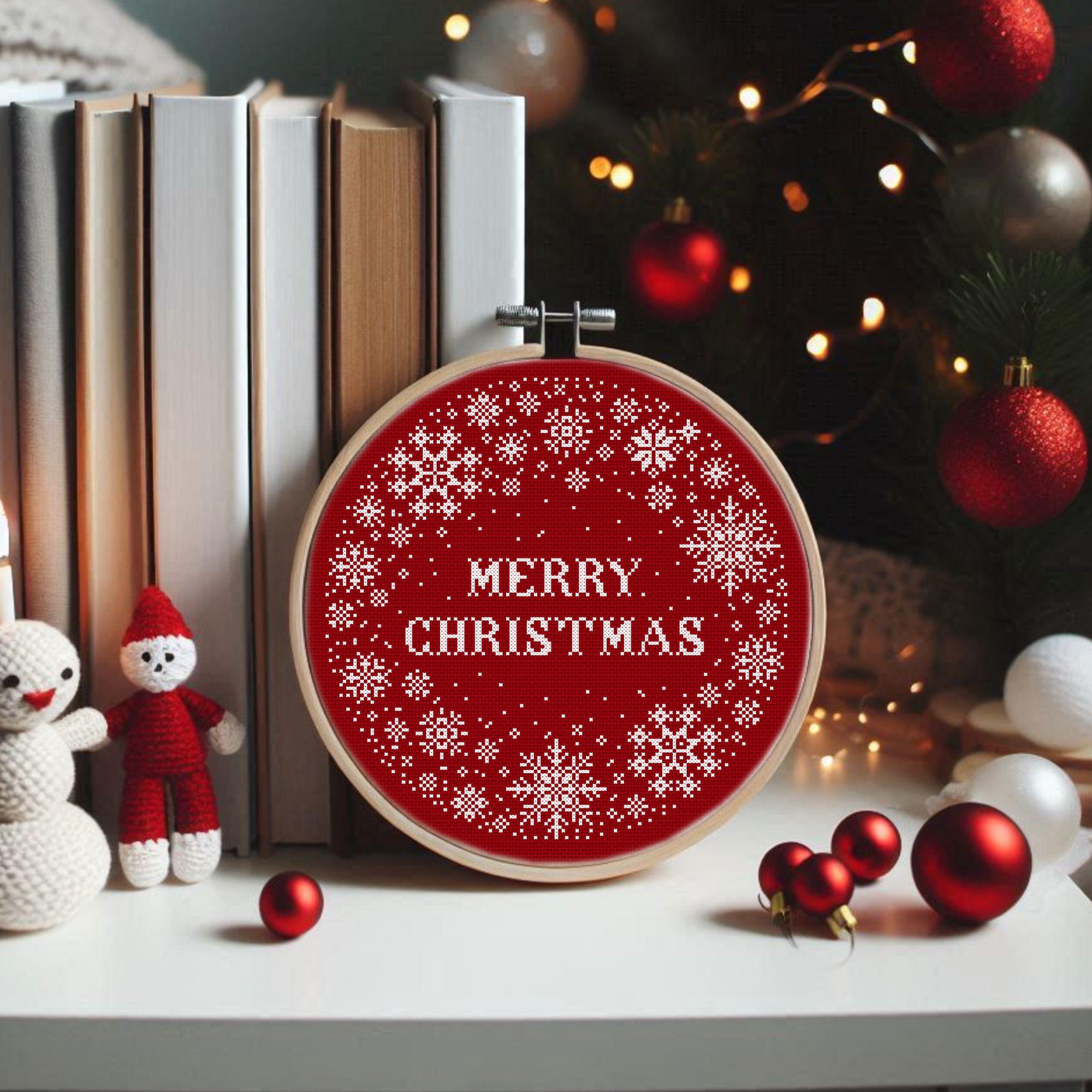 Merry Christmas Sampler: Easy Holiday Cross Stitch Pattern - Etsy
