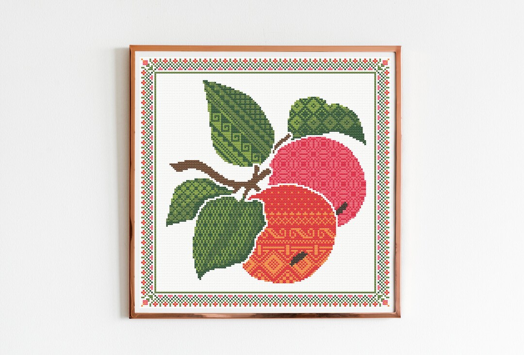 Apples Cross Stitch Pattern: Fruits Embroidery - Etsy