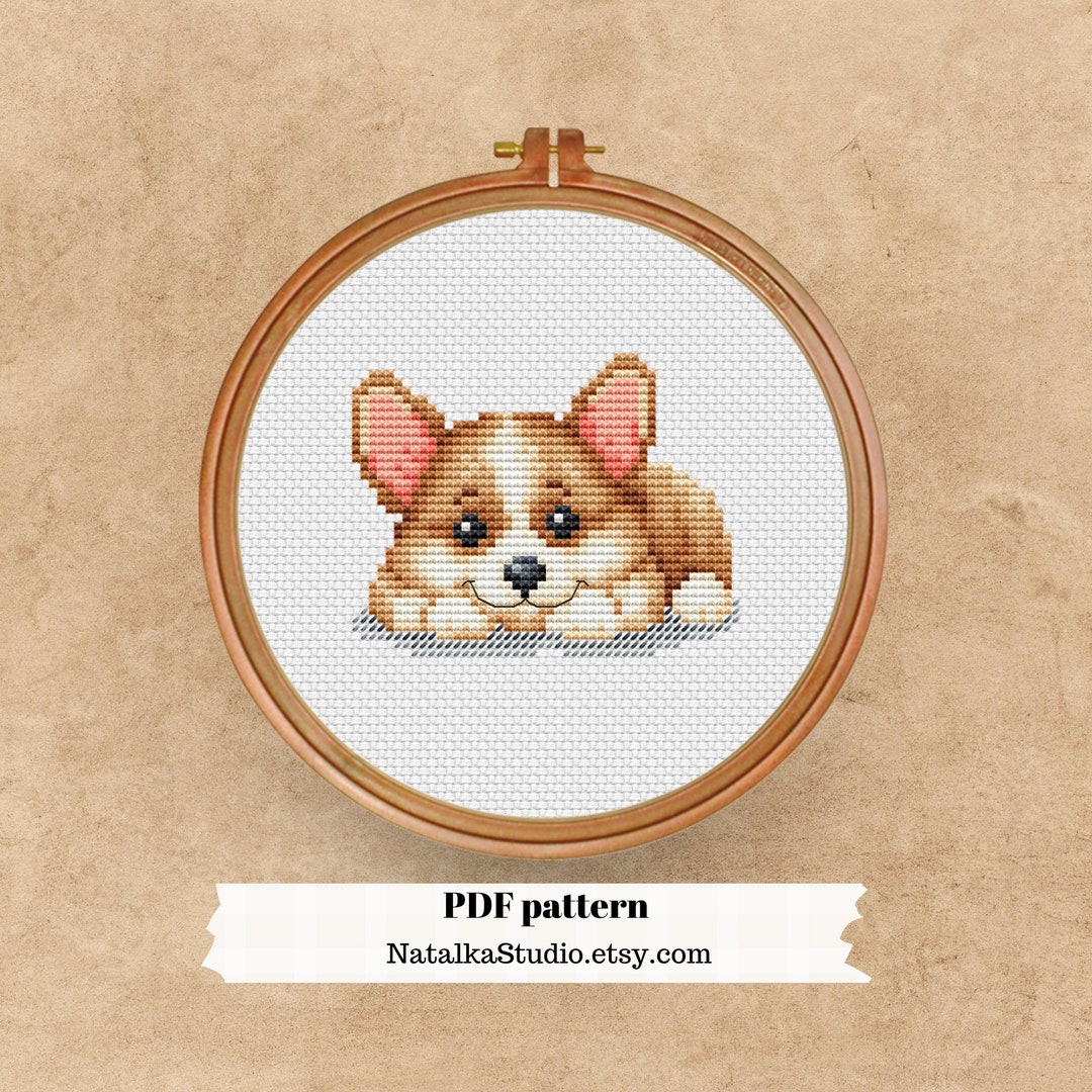 Cute Corgi Cross Stitch Pattern Dog Embroidery Baby Welsh Corgi Cross ...
