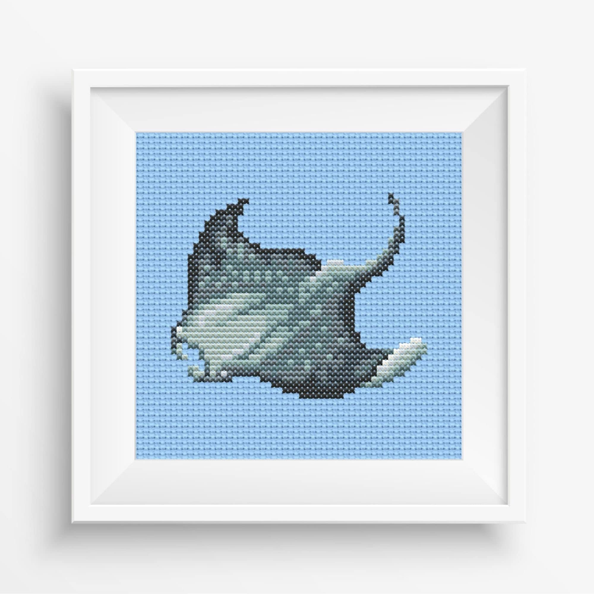 Manta Rays Cross Stitch Pattern PDF Stingray Embroidery Ocean Animal ...