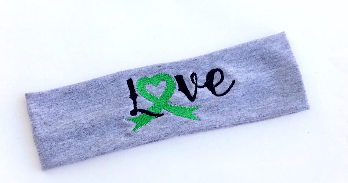 Green Ribbon LOVE Fashion Embroidered Headband Green - Etsy