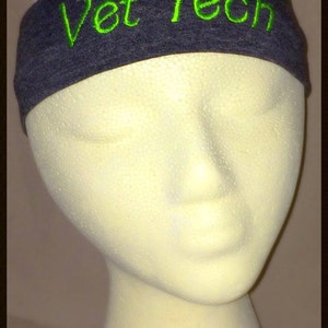 Vet Tech Fashion Embroidered Headband Vet Technician - Etsy