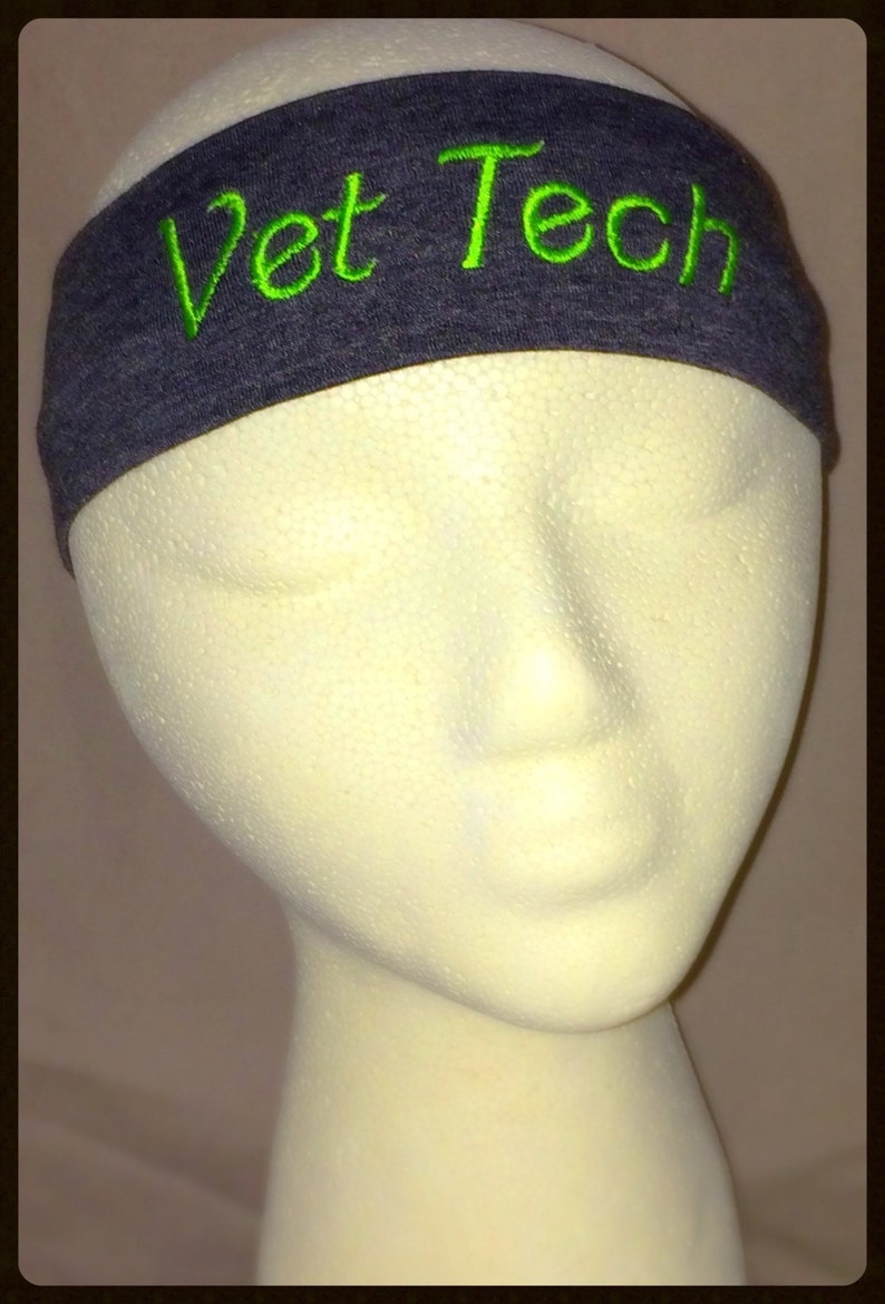 Vet Tech Fashion Embroidered Headband Vet Technician - Etsy