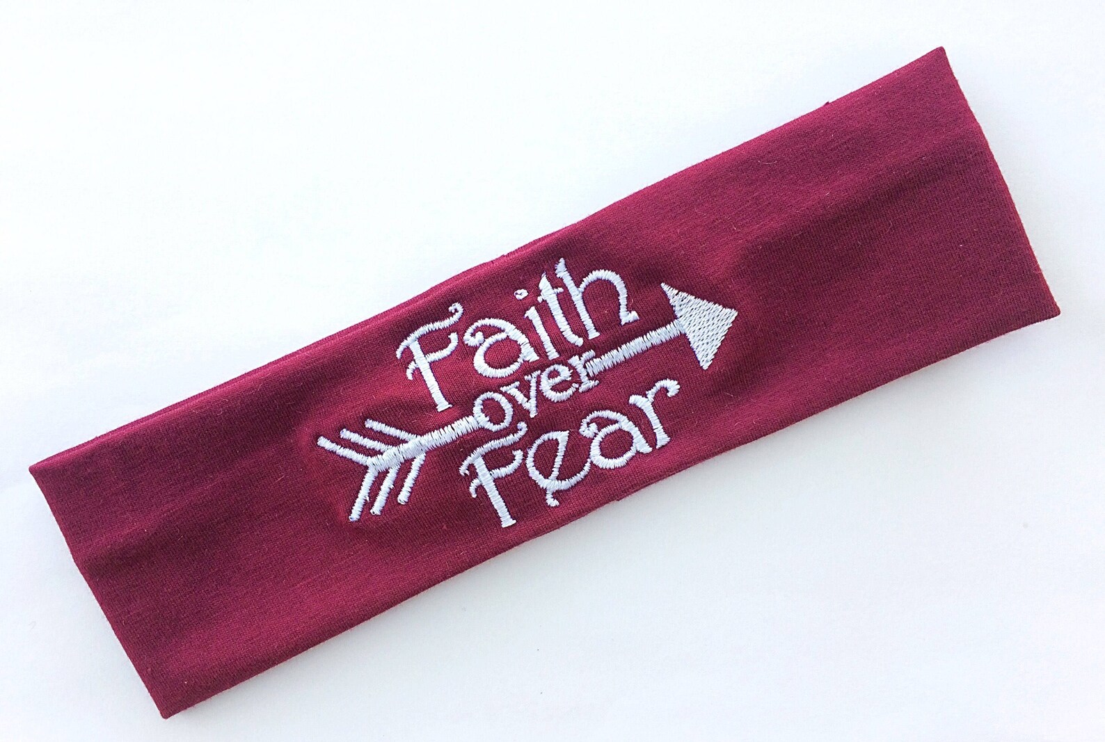 Faith Over Fear embroidered headband faith headband | Etsy