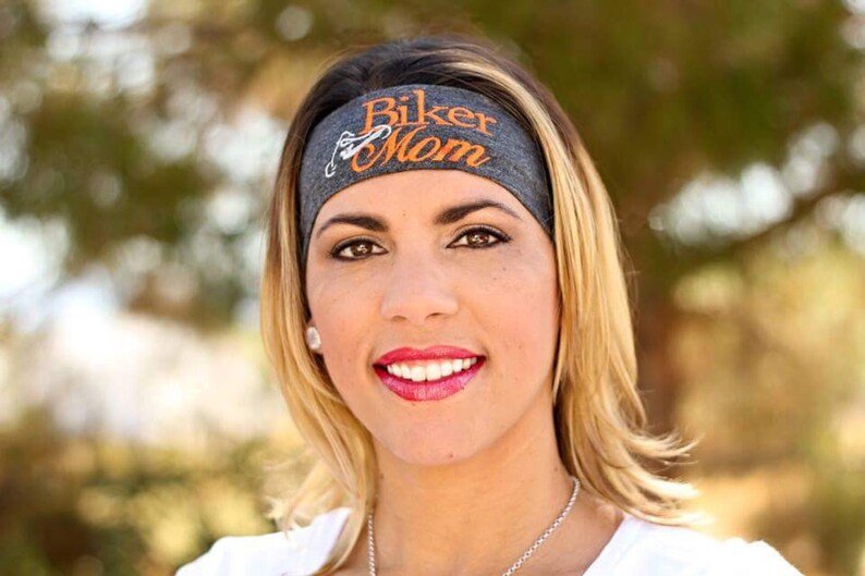 Biker Mom Embroidered Headband Biker Babe Motorcycle - Etsy
