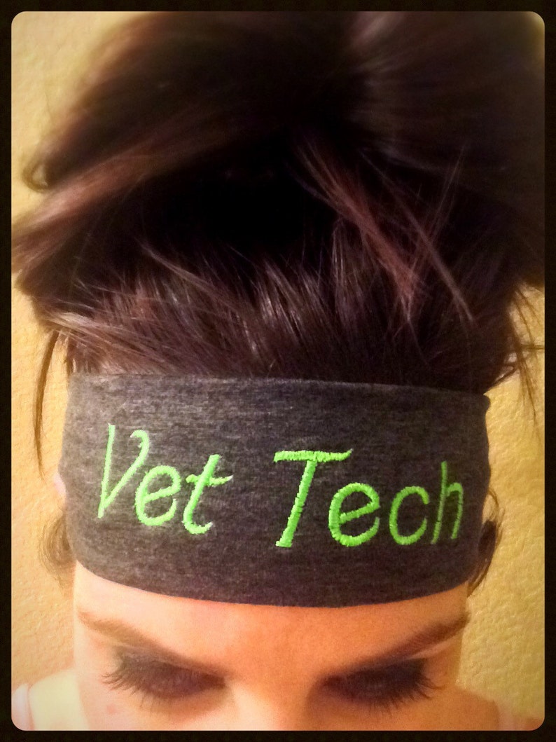 Vet Tech Fashion Embroidered Headband Vet Technician - Etsy