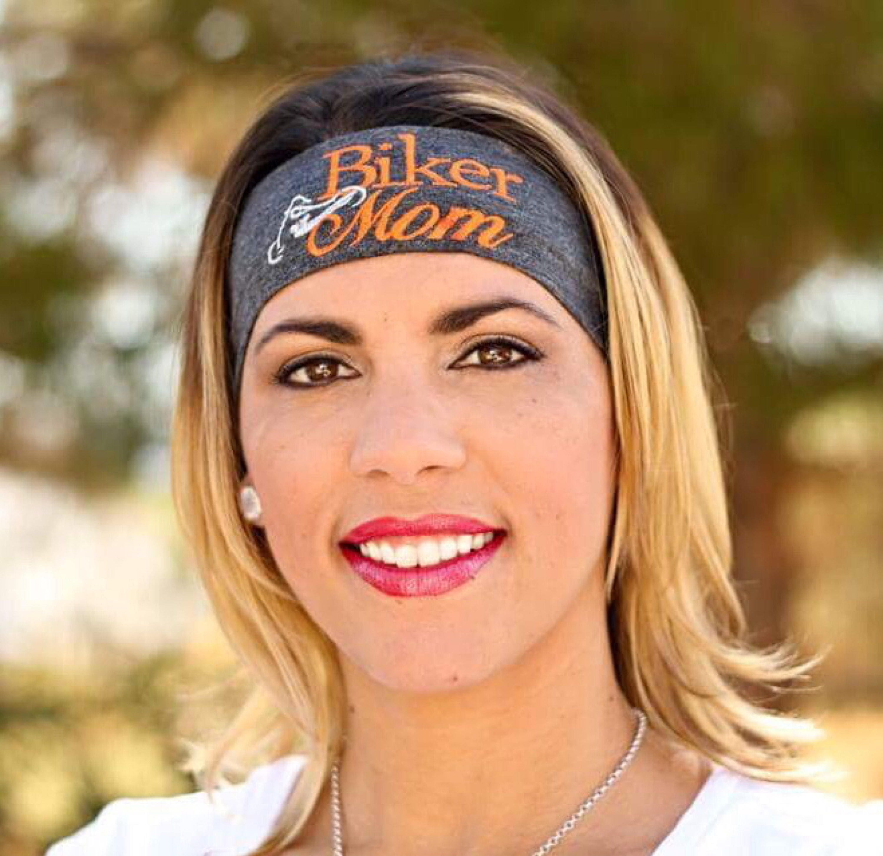 Biker Mom Embroidered Headband Biker Babe Motorcycle - Etsy