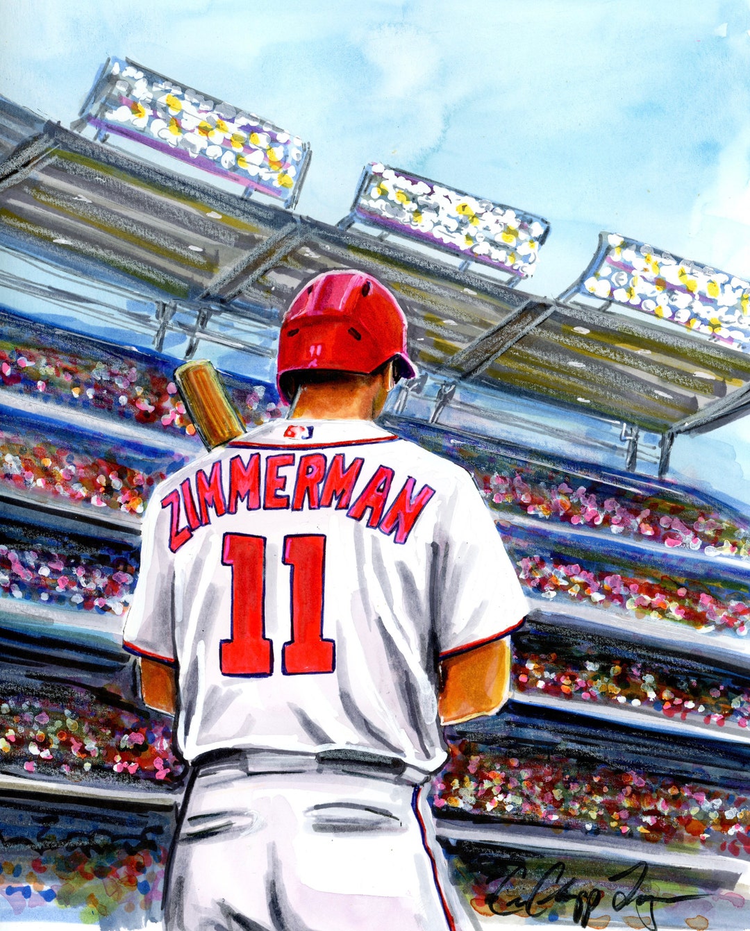 Honoring Ryan Zimmerman Mr. National Gicleé Print by Cris Clapp Logan ...