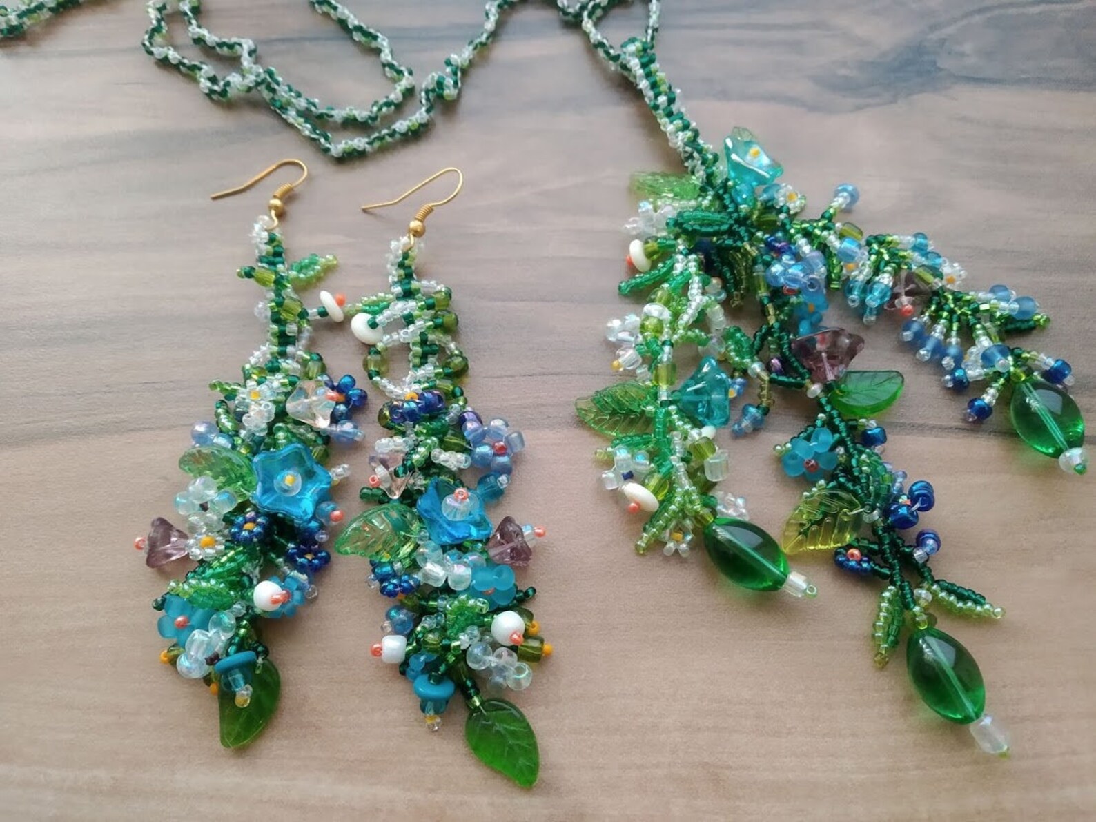 Free Shipping Ukrainian Beaded Jewelry. Gorgeous Beaded Set . - Etsy