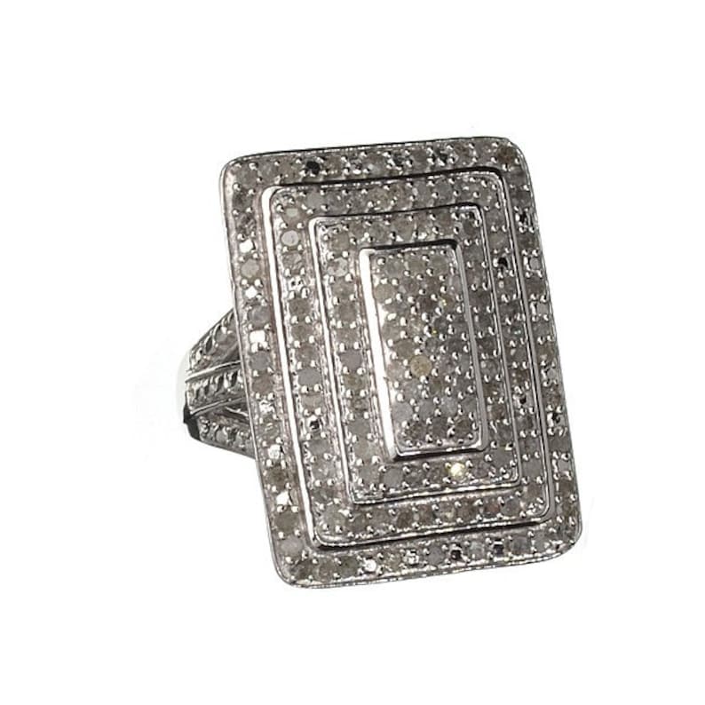 Diamond & Rhodium Over Sterling Silver Ring, Vintage Gift for ...