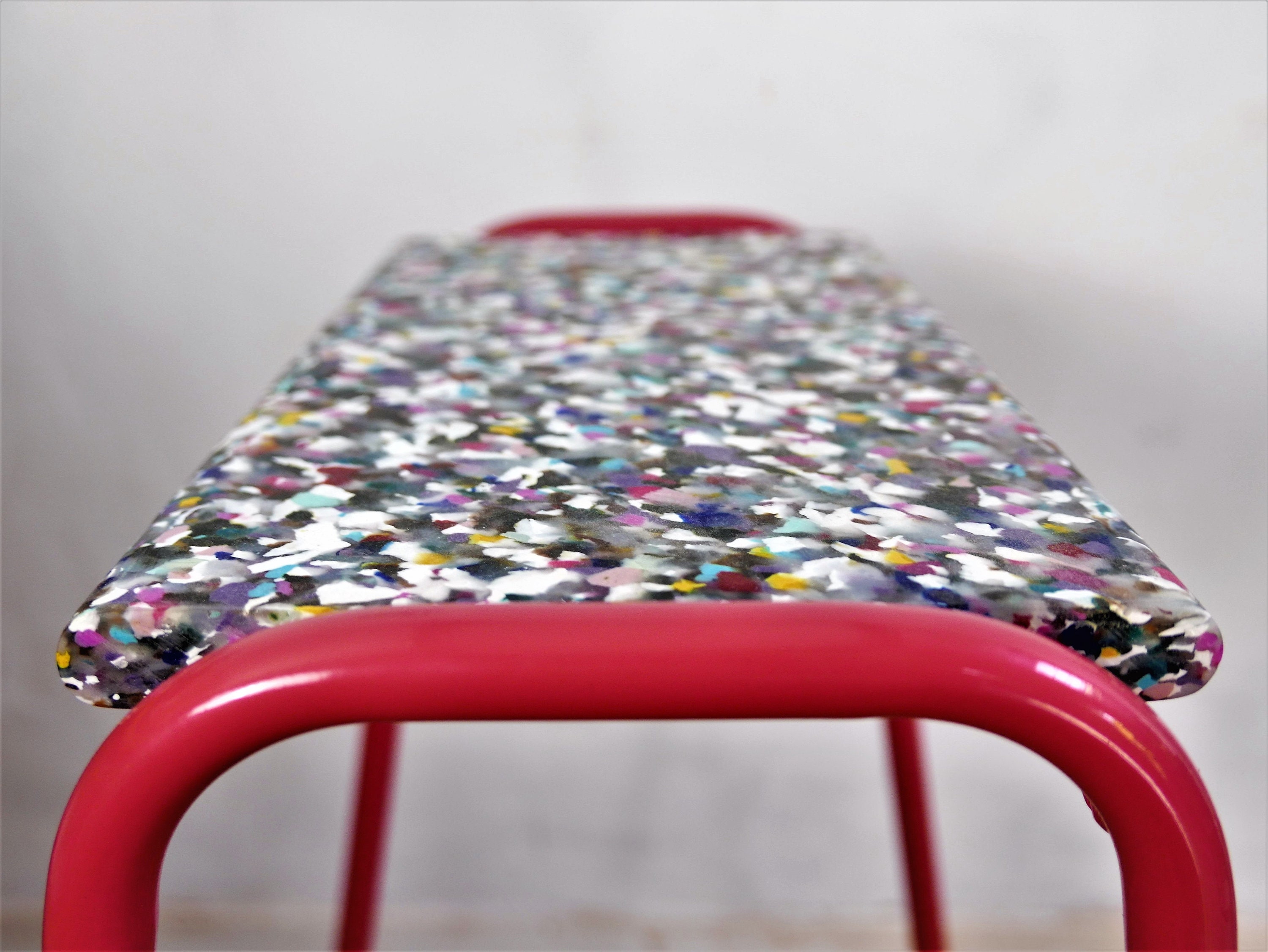 Vintage Retro Industrial School Stacking Cafe Bar Kitchen Stools ...