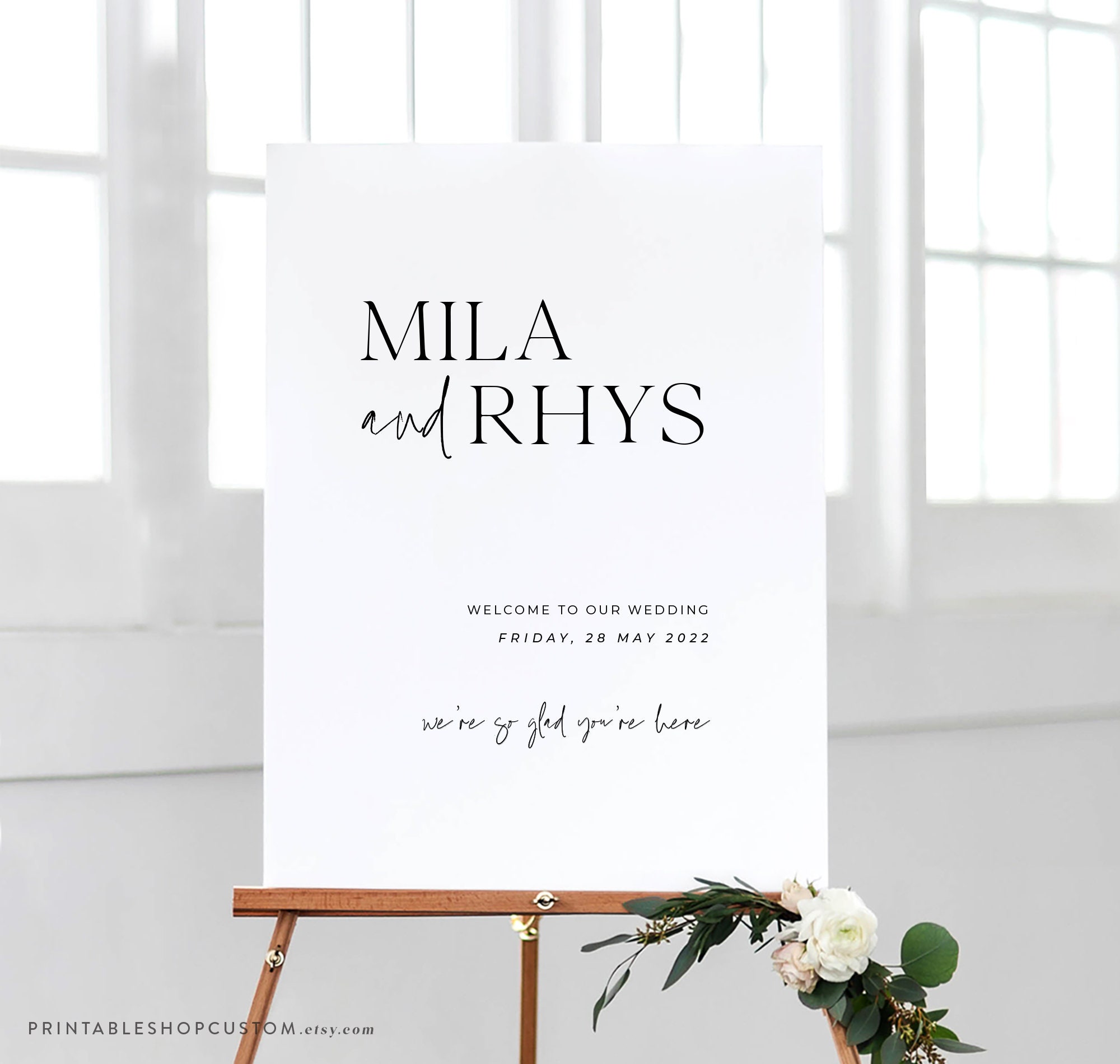 PDF Editable Template Welcome Sign Template Custom Printable Wedding ...