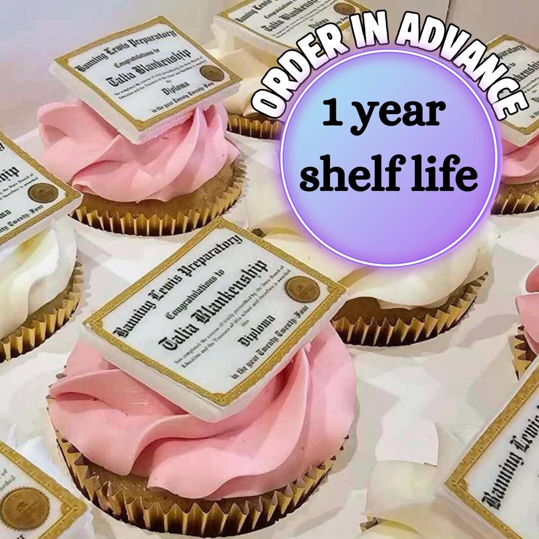 28 Custom Graduation Diplomas, Edible Cupcake Toppers, Edible Image ...