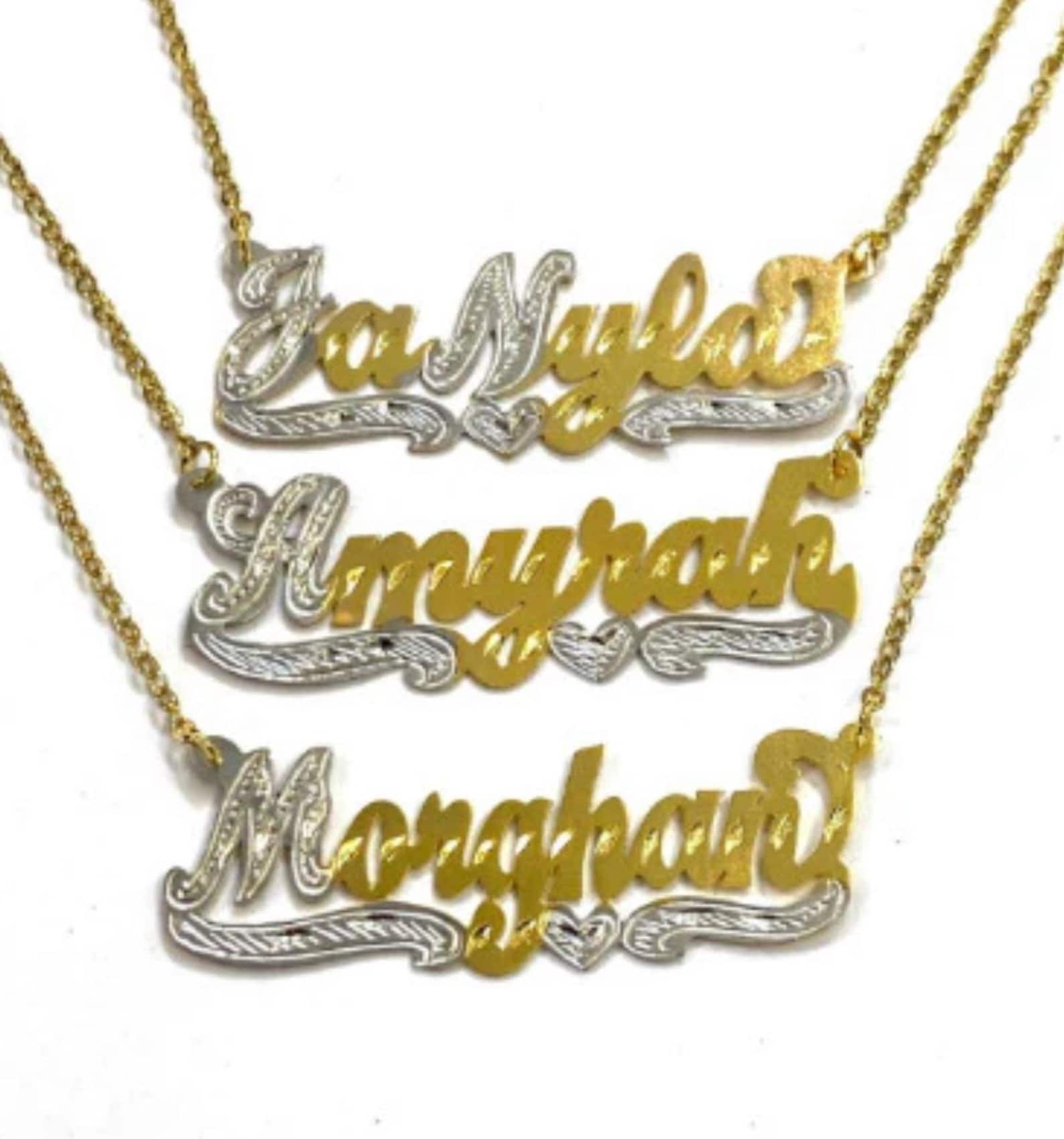 Personalized Single Name Plate in 10k Gold Plated - Etsy