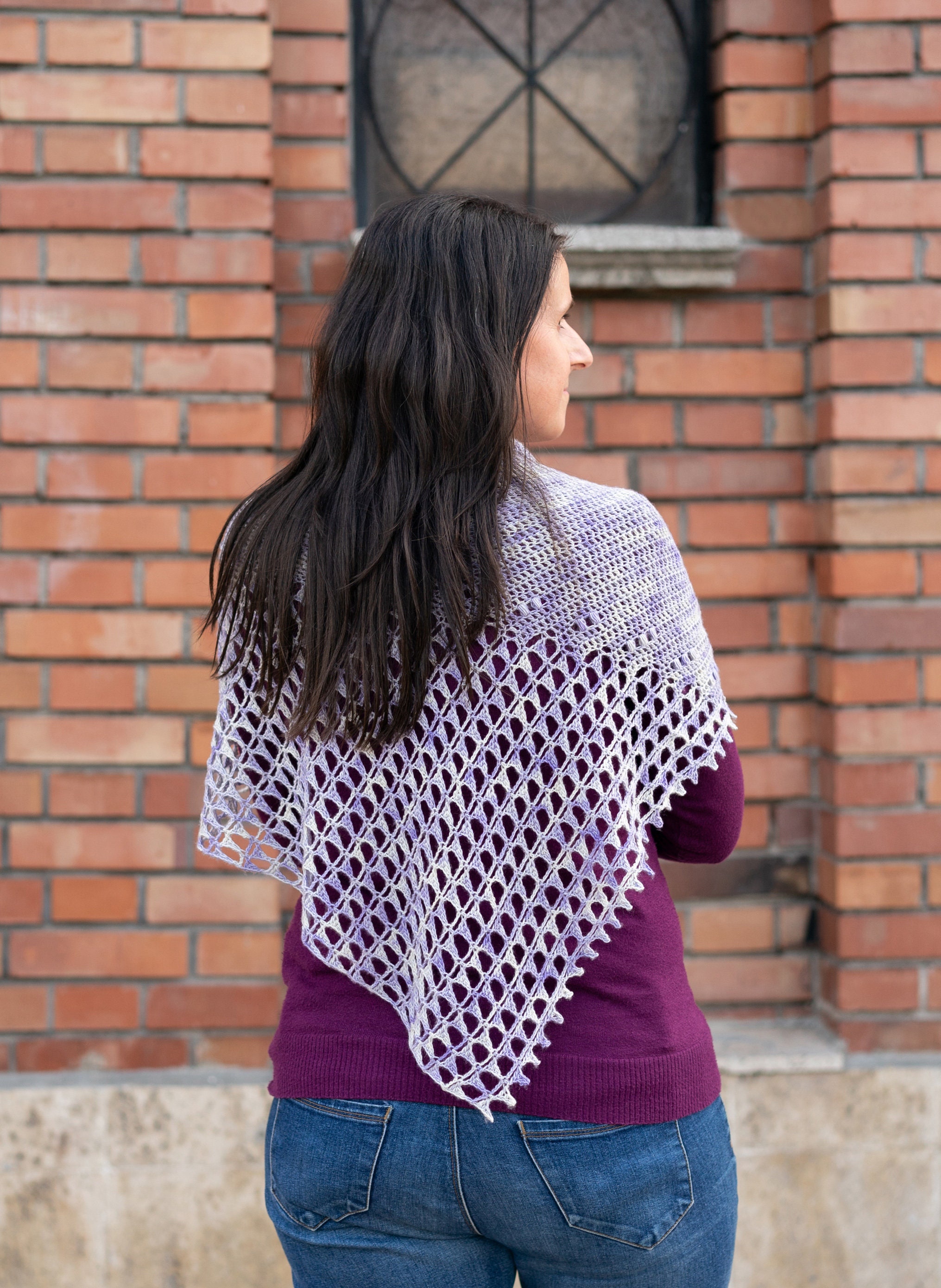 Crochet Pattern for Lace Asymmetrical Triangular Shawl - Etsy