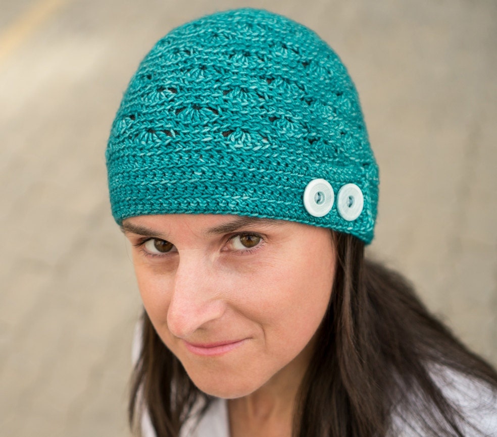 Crochet Pattern for Cute and Easy Beanie Hat With Buttoned Ribbing - Etsy