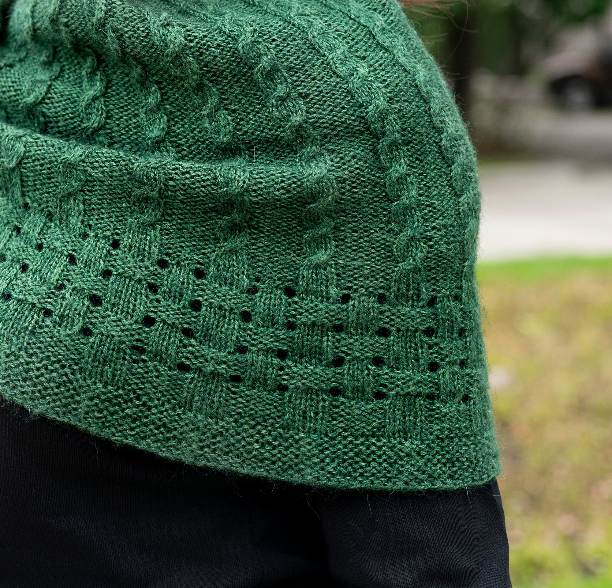 Knit Crescent Shawl Pattern With Easy Cables and Textured Border - Etsy