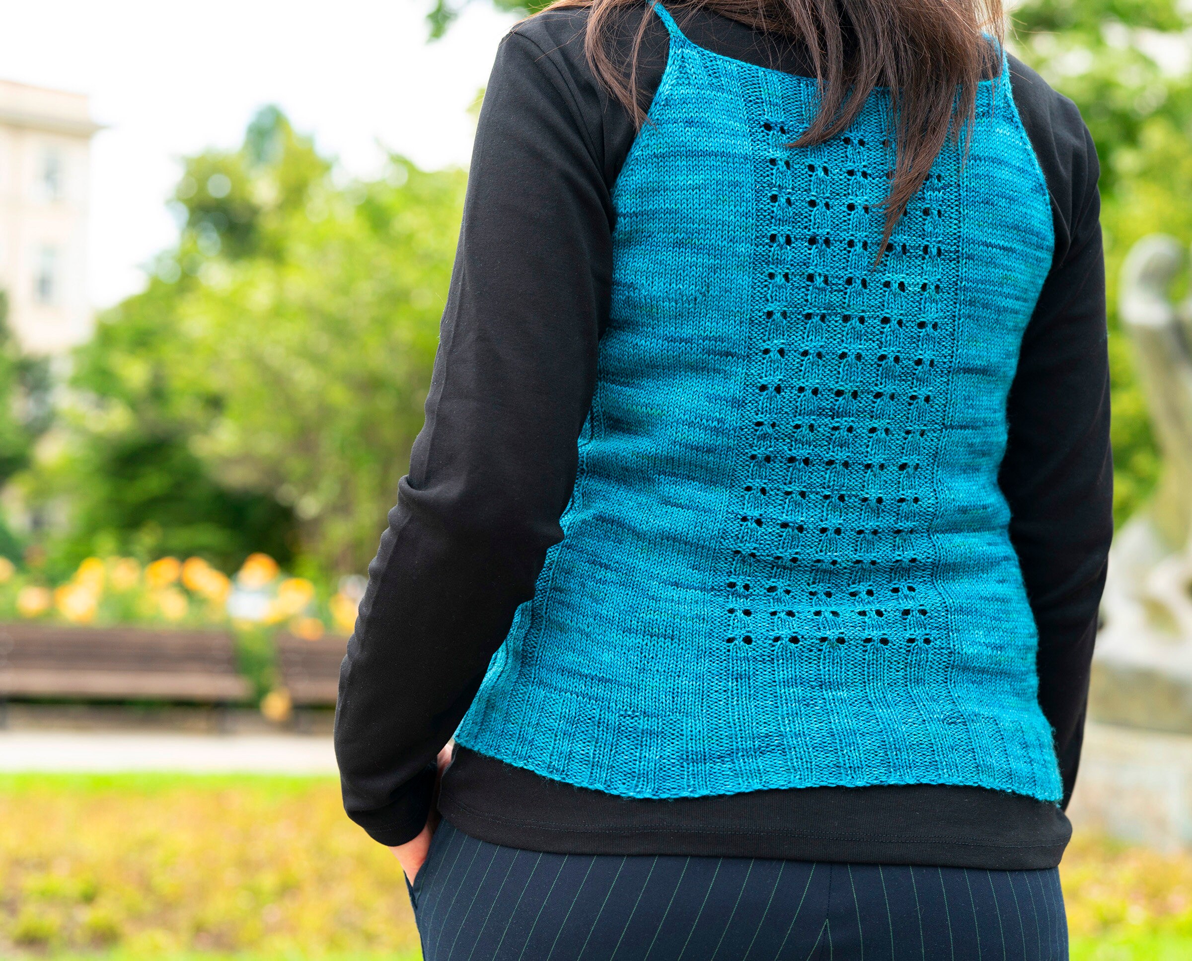 Knitting Pattern for Tank Top With Textured Lace Panel - Etsy