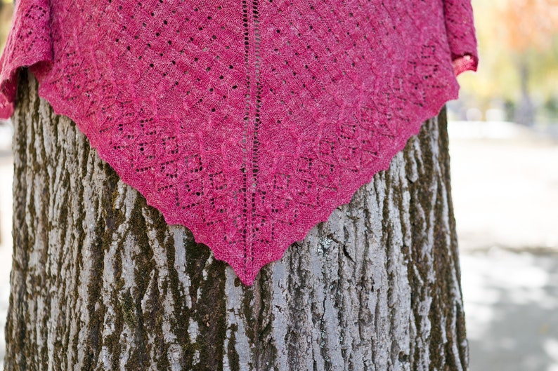 Knitting Pattern for Textured Triangular Shawl With Cables and Lace - Etsy
