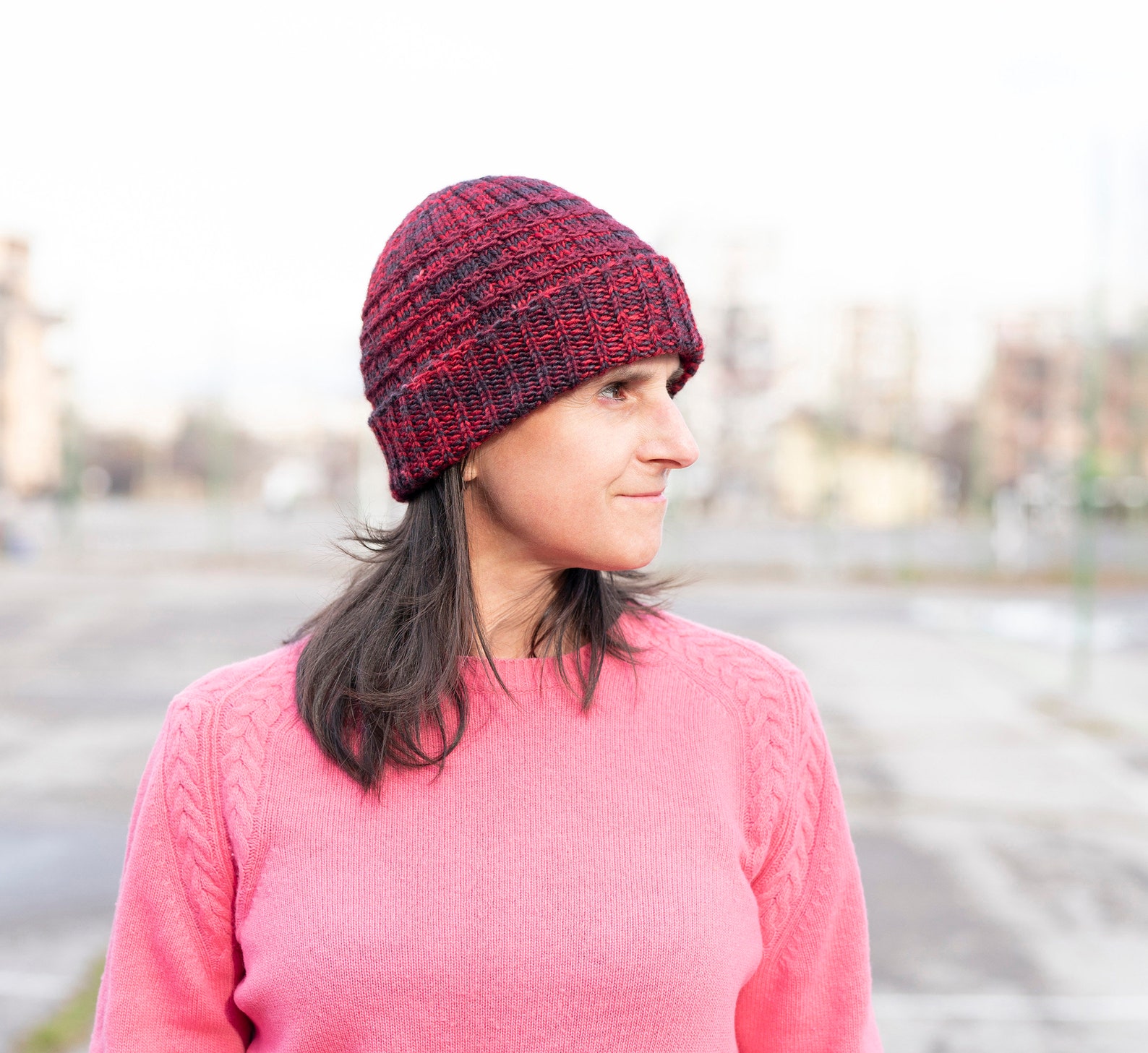 Ribbing and Slip Stitch Easy Knit Hat Pattern, 5 Sizes, Newborn, Baby ...