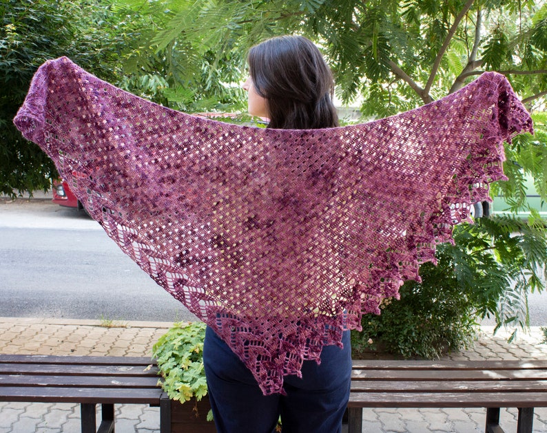 Crochet Pattern for Asymmetric Triangle Shawl - Etsy