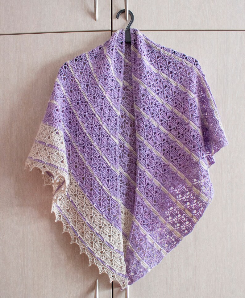Crochet Pattern for Asymmetric Triangle Shawl - Etsy
