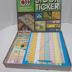 Vintage 1984 Stock Ticker Board Game Published by Canada Games ...