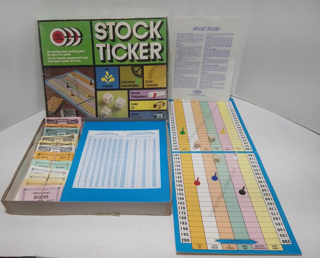Vintage 1984 Stock Ticker Board Game Published by Canada Games ...