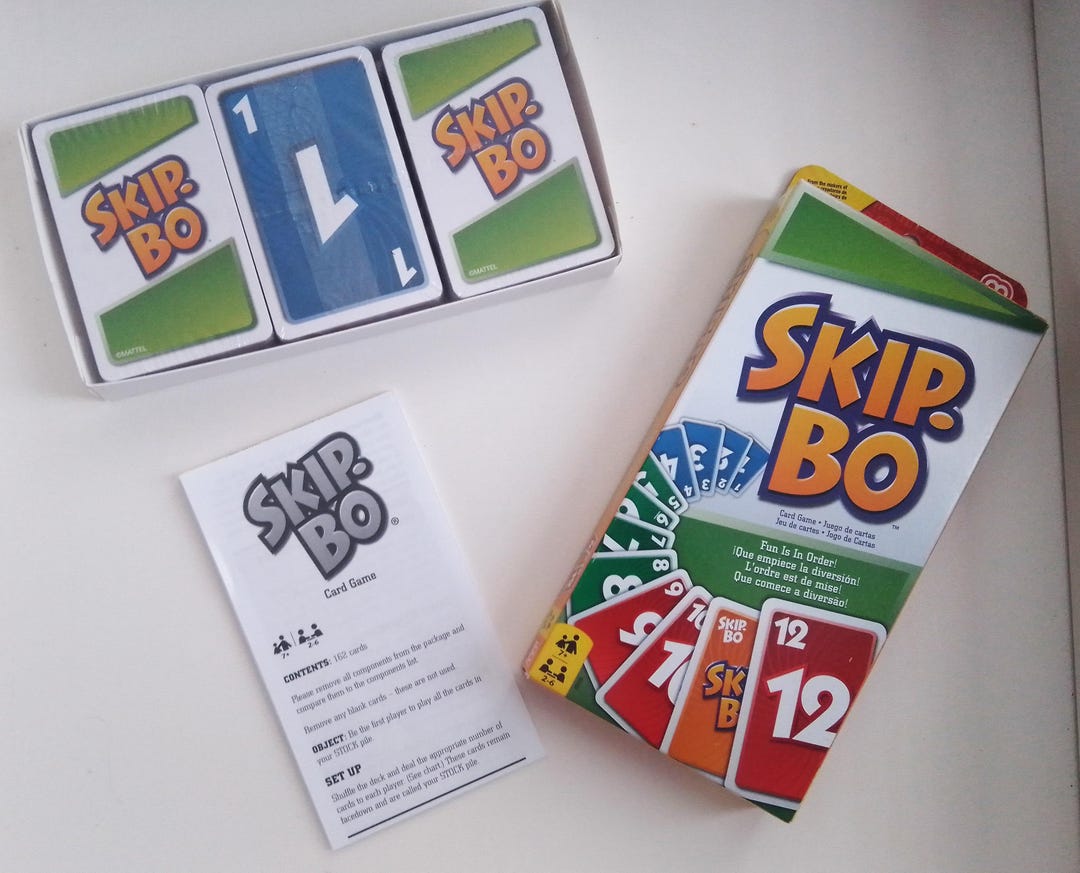 Vintage Mattel Skip Bo Card Game - Brand New Sealed Cards Family Game ...