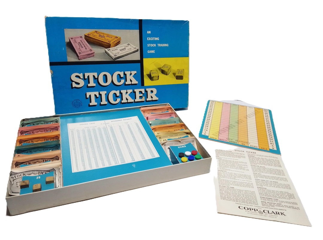 Vintage 1937 Stock Ticker Board Game A Copp Clark Game Complete With ...