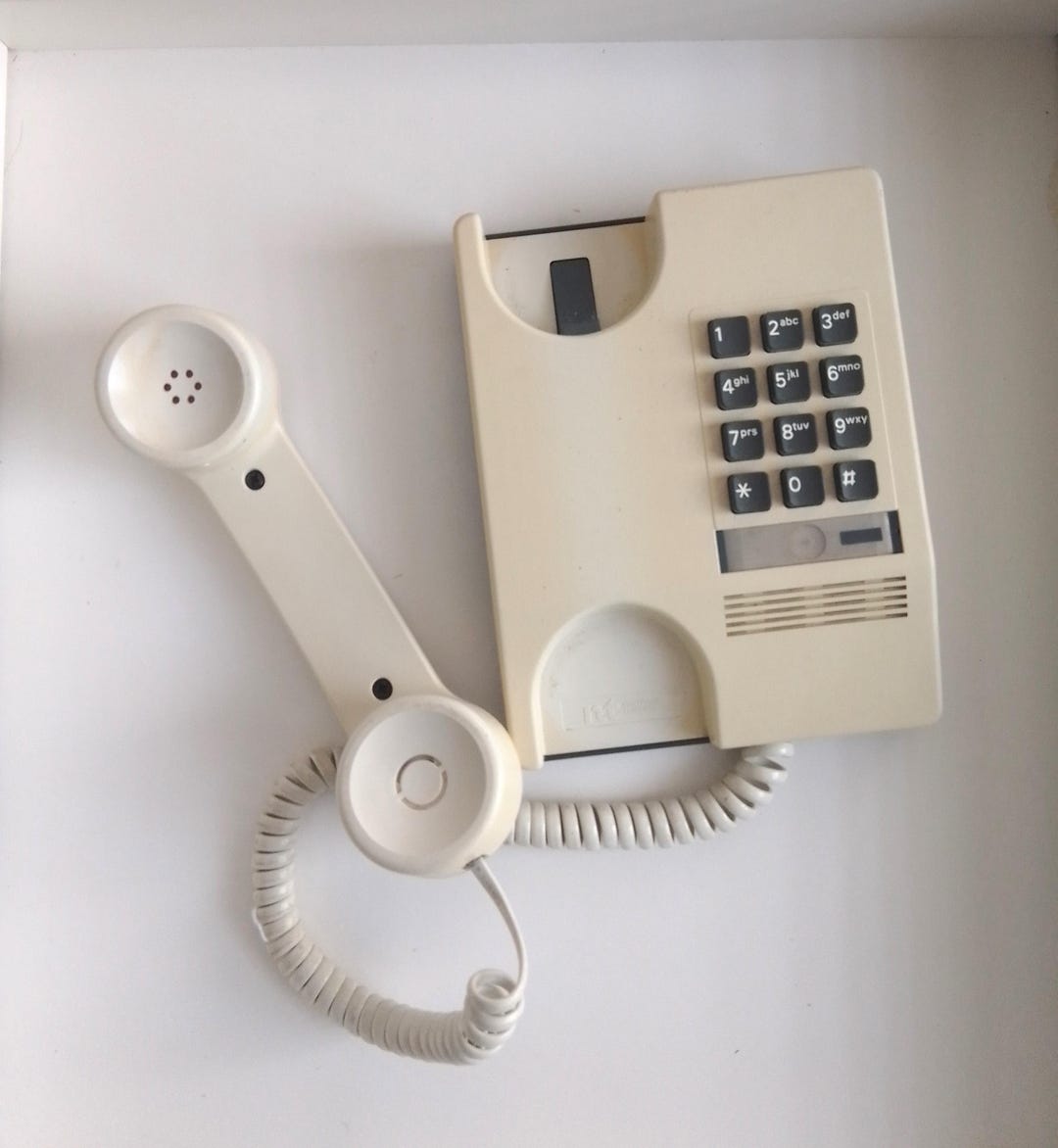 Vintage White 1990'S Push Button Touch Tone Desk or Wall Phone ...