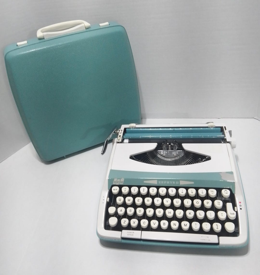 Vintage 1960 Smith Corona Zephir II Portable Baby Blue Typewriter Made ...