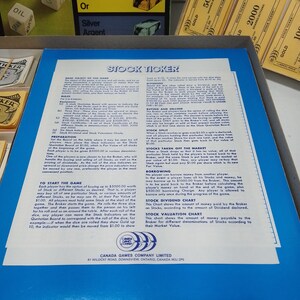 Vintage 1984 Stock Ticker Board Game Published by Canada Games ...