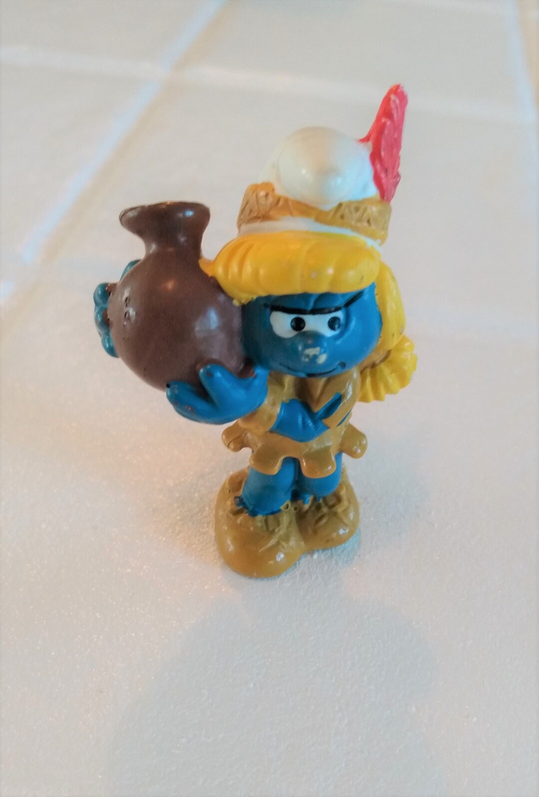 Smurfs 20167 Indian Smurfette Vintage Figure PVC Toy 1983 Schleich Peyo ...