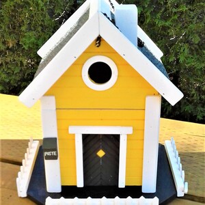 Wonderful Yellow Cottage Bird House Birdhouse 11 Inches High - Etsy Canada