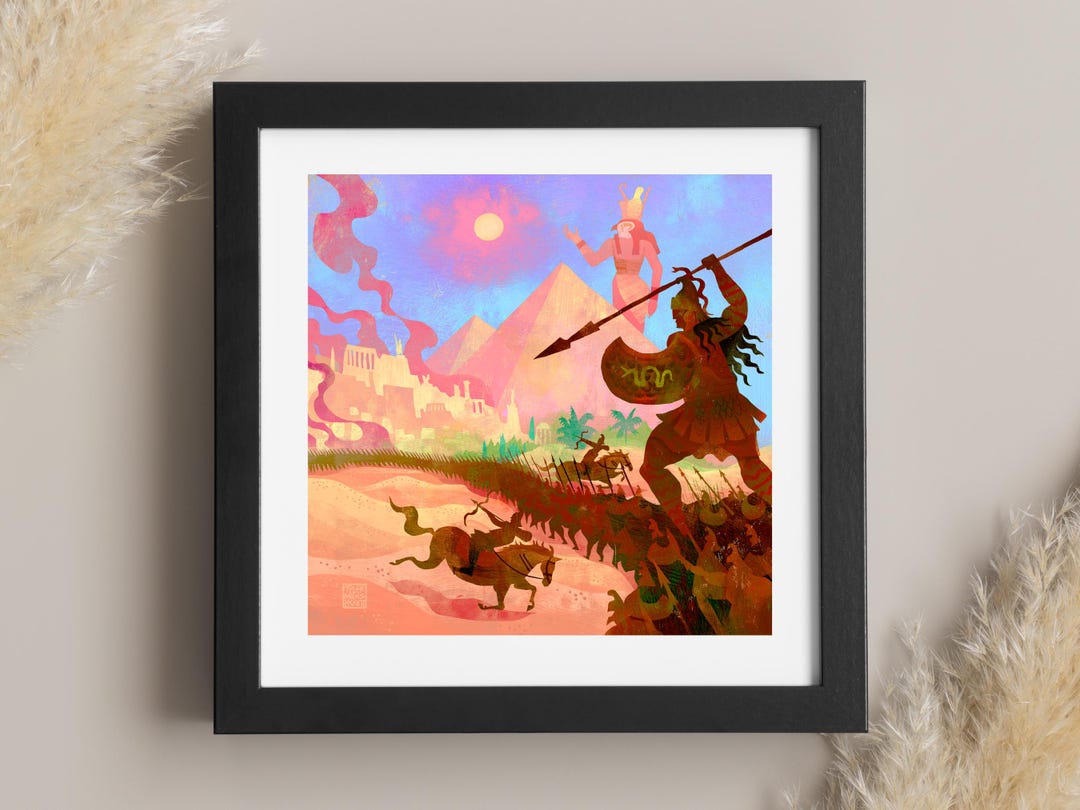 Amazon Queen Myrina Conquering Atlantis | Lockett Studio Print | Greek ...