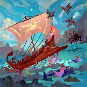 The Sirens and the Nereids | Jason and the Argonauts | Greek Mythology Art | Lockett Studio - Etsy