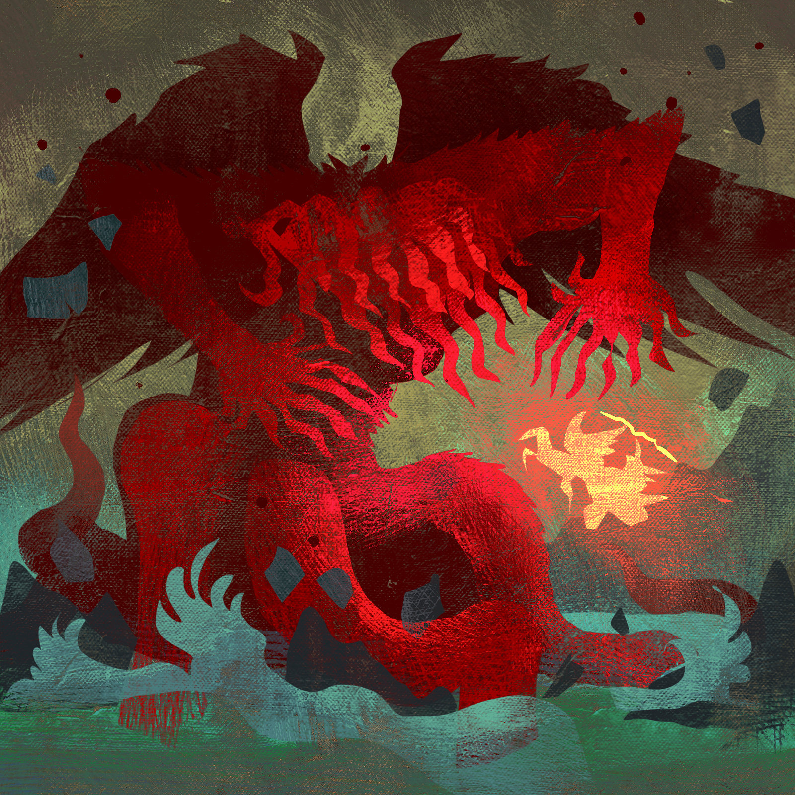 Zeus Battles Typhon | Art Print | Greek Mythology Decor | Ancient ...