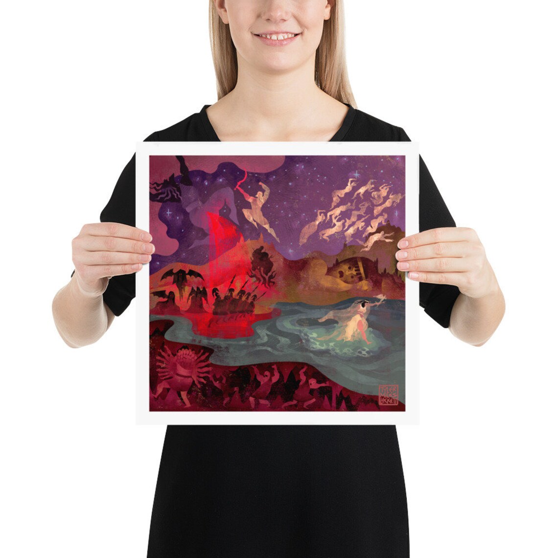Castration of Uranus | Art Print | Castration of Ouranos | Ancient ...