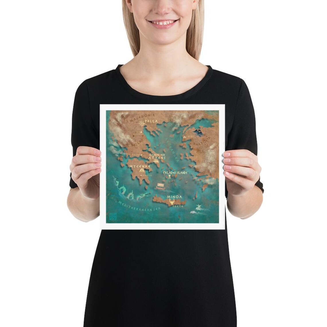 Map of Hellas | Art Print | Hellas History | the Ancient | Greek ...
