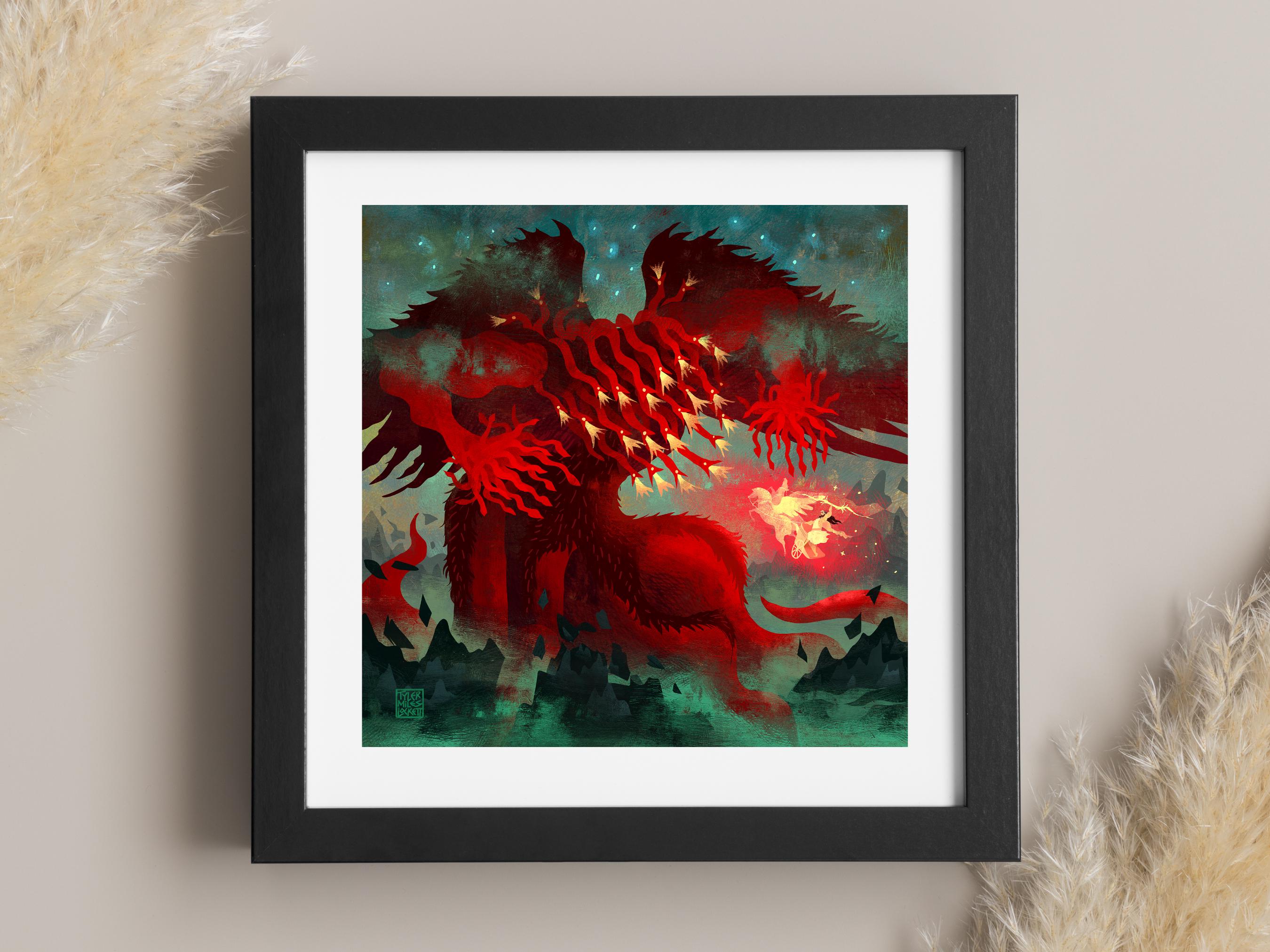Zeus Battles Typhon | Art Print | Greek Mythology Decor | Ancient ...