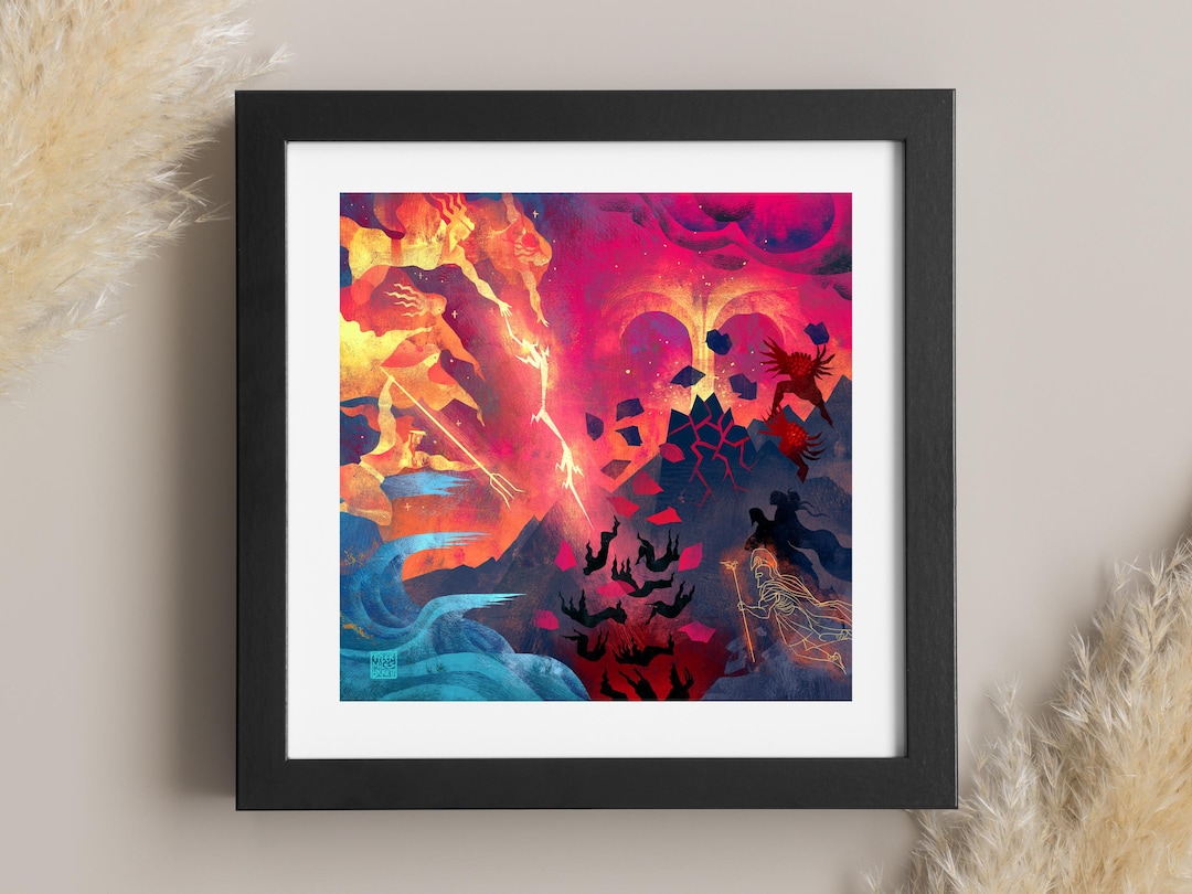 Clash of the Titans | Art Print | Greek Mythology Decor | Olympians Vs ...