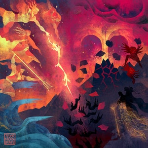 Art Print Clash of the Titans Greek Mythology Decor Olympians Vs ...