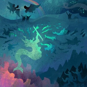 Art Print | Nereus and the Sea Gods | Greek Mythology Decor | Ancient ...