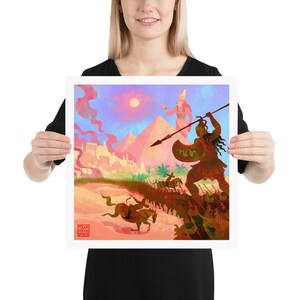 Amazon Queen Myrina Conquering Atlantis | Lockett Studio Print | Greek ...