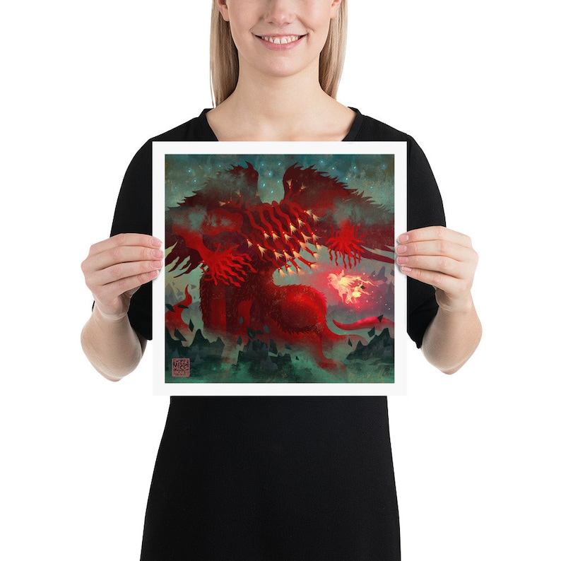 Zeus Battles Typhon | Art Print | Greek Mythology Decor | Ancient ...
